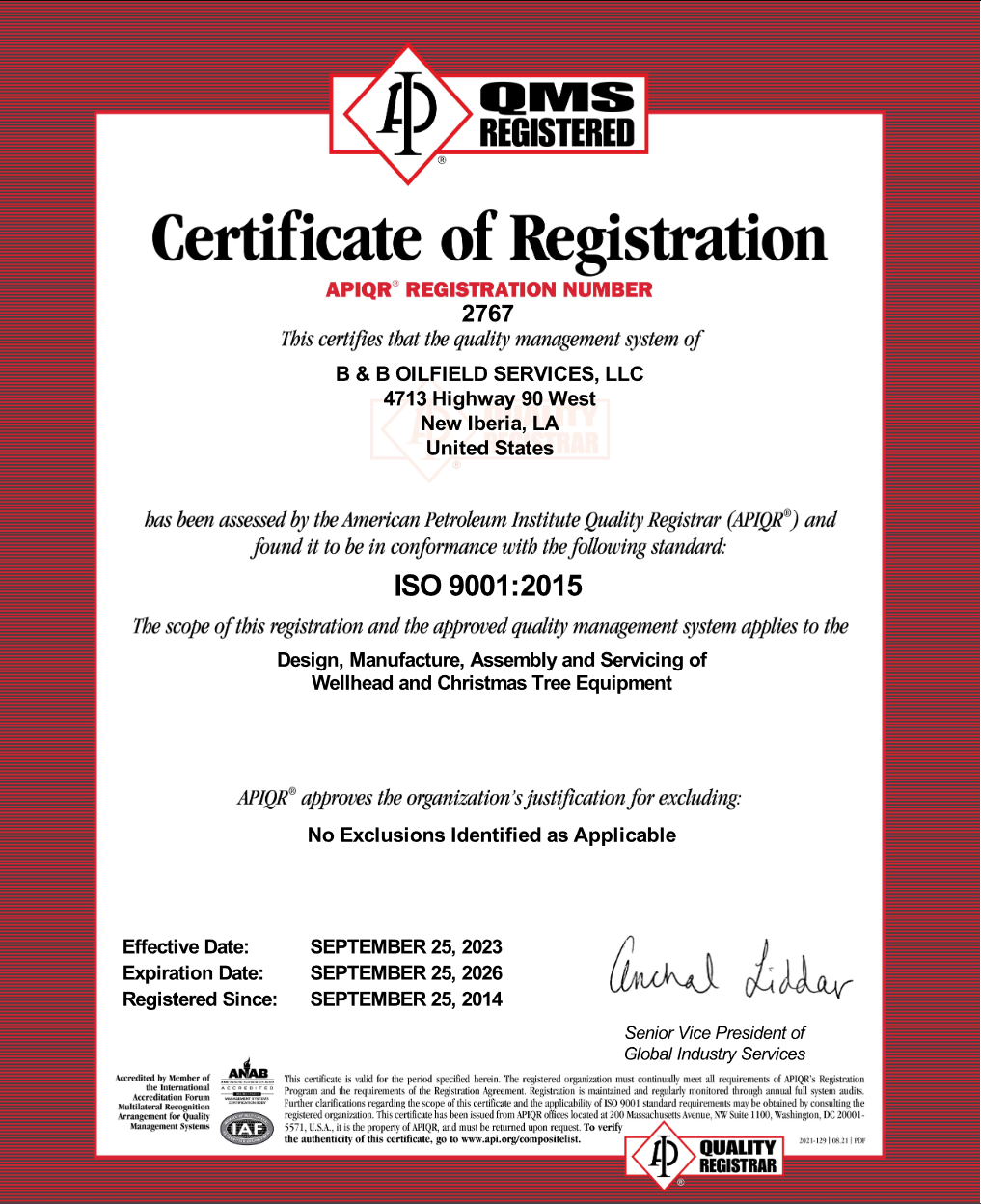 Safety & Quality - B&B Oilfield Services, LLC